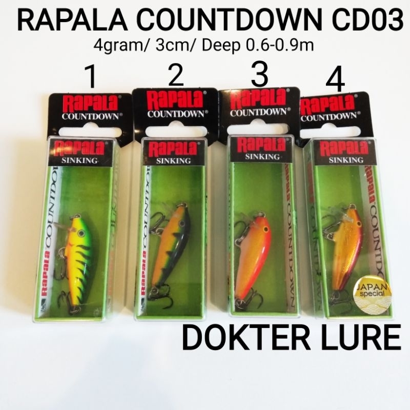 Jual MINNOW RAPALA COUNTDOWN CD03 LURE UMPAN CASTING UL | Shopee Indonesia