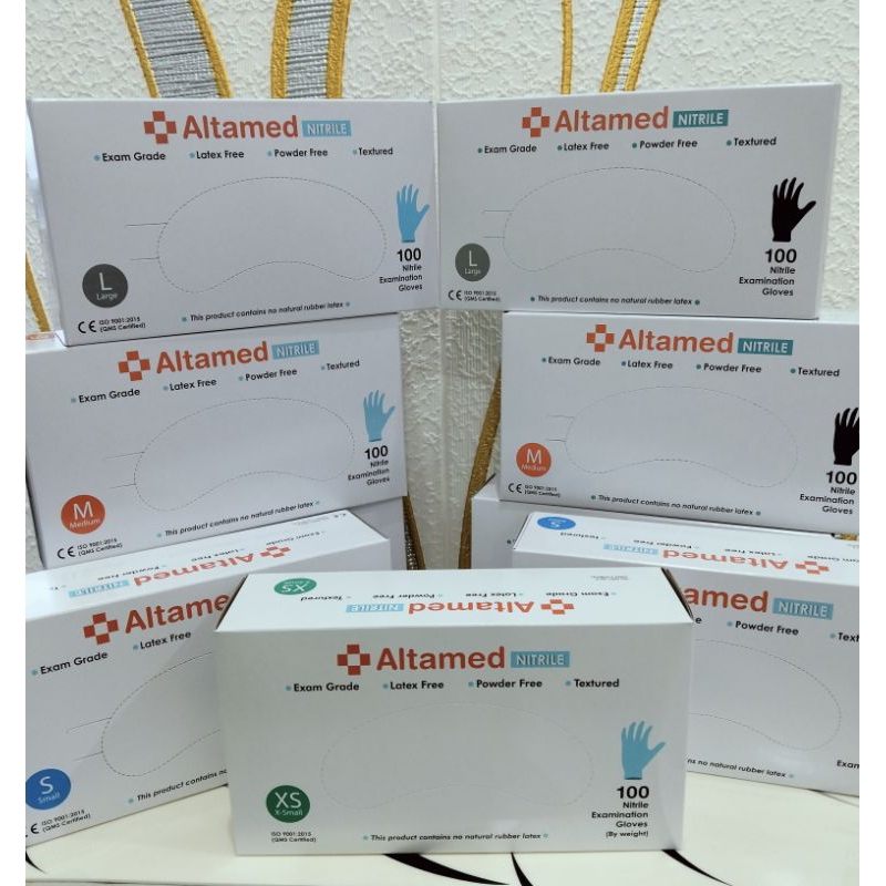 Jual Sarung tangan Nitrile Hitam Biru Free Powder Altamed | Shopee ...