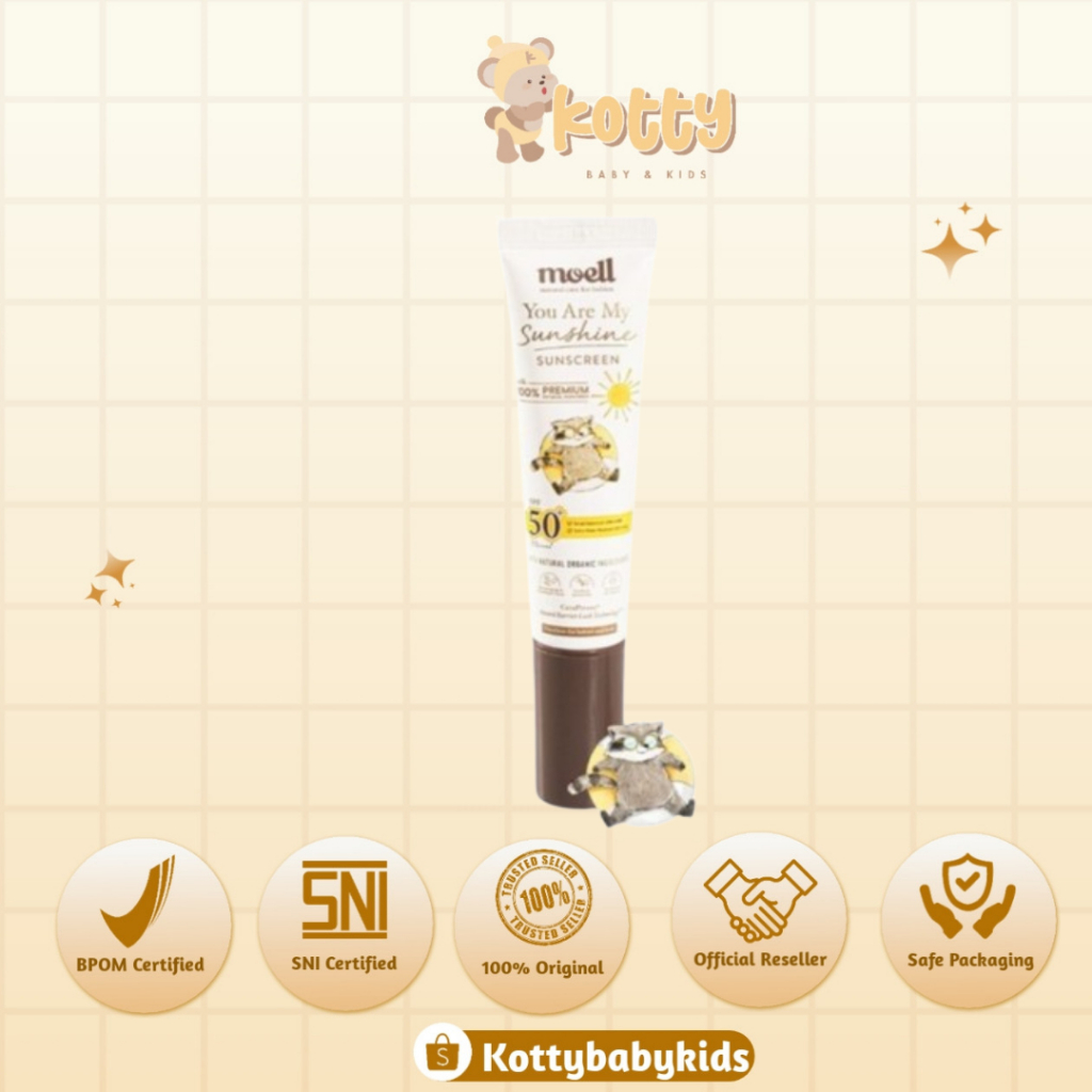 Jual Moell Physical Sunscreen Anak & Bayi SPF 50+ (PA++++) 30 gr ...