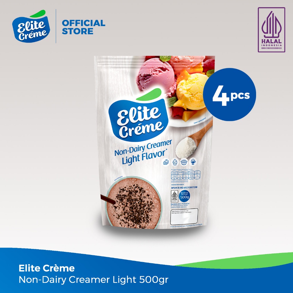 Jual Elite Creme Non Dairy Creamer Light 500gr x 4 | Shopee Indonesia