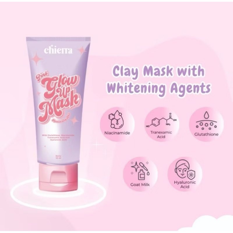 Jual [FREE GIFT] READY MASKER CHIERRA PINK GLOW UP MASK BRIGHT N GLOW ...