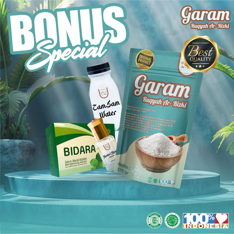 Jual Paket Garam Ruqyah Syekh Ali Jaber 275gr Original Ar-Rizki | Garam ...