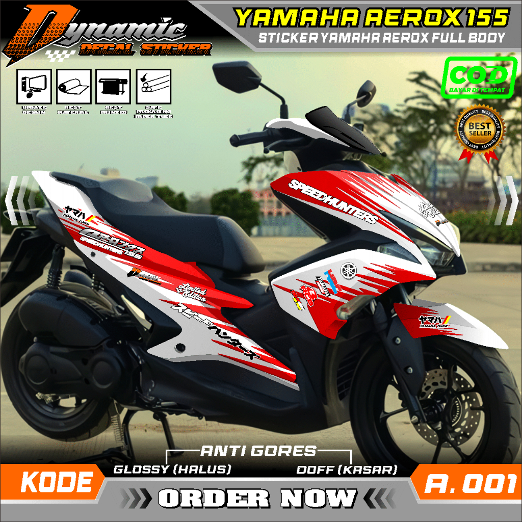 Jual (COD) TERBARU Decal Sticker Variasi Fullbody YAMAHA Aerox 155 OLD ...