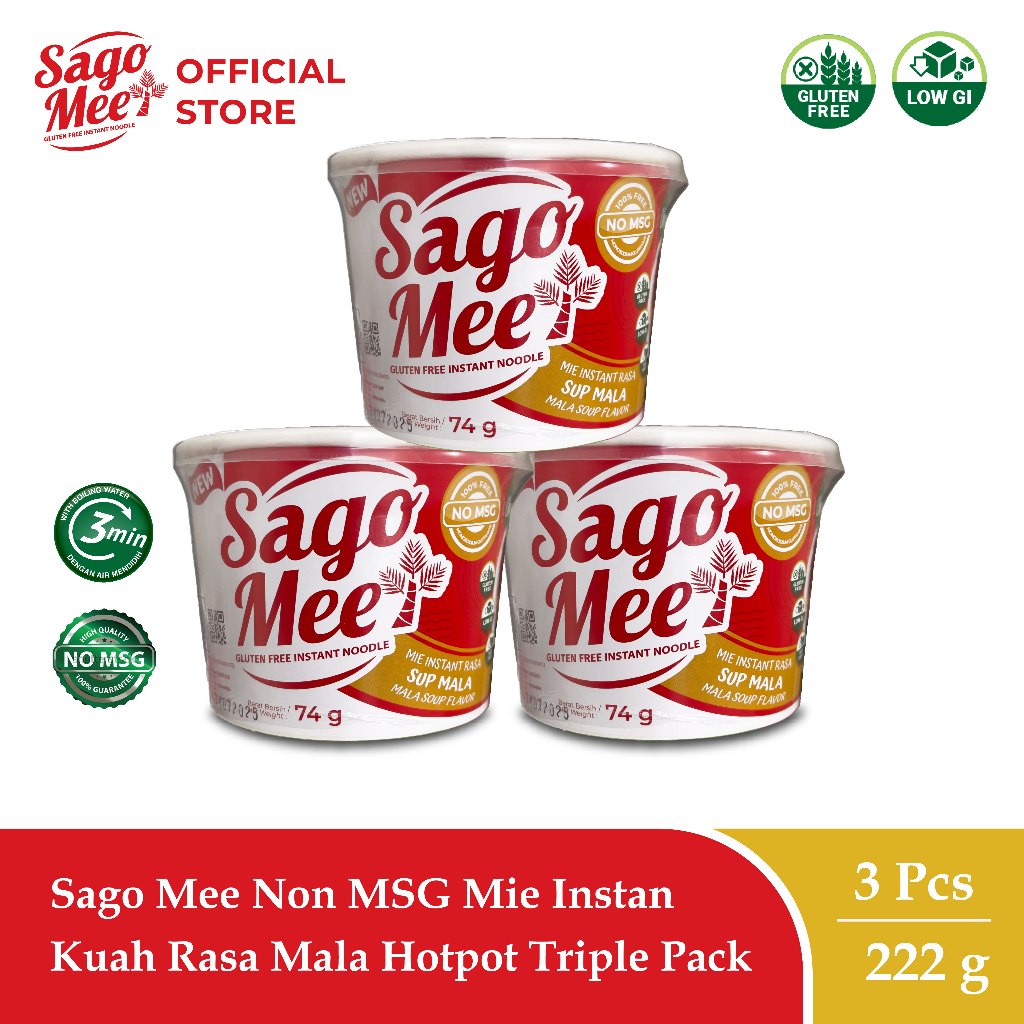 Jual Sago Mee Gluten Free Mie Instan No MSG Cup Kuah Rasa Mala Soup 74g ...