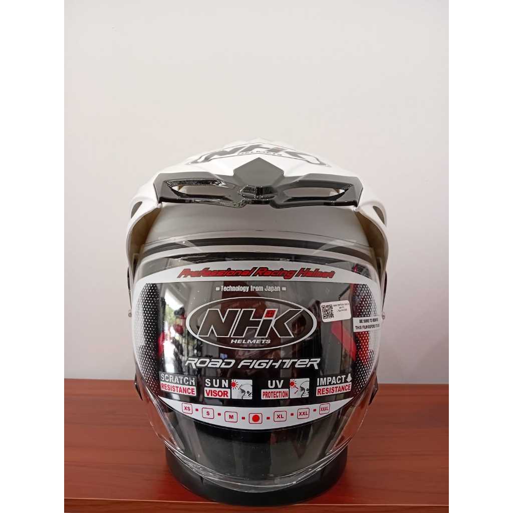 Jual Helm NHK Predator Crypton Solid White Double Visor NHK P3 | Shopee ...