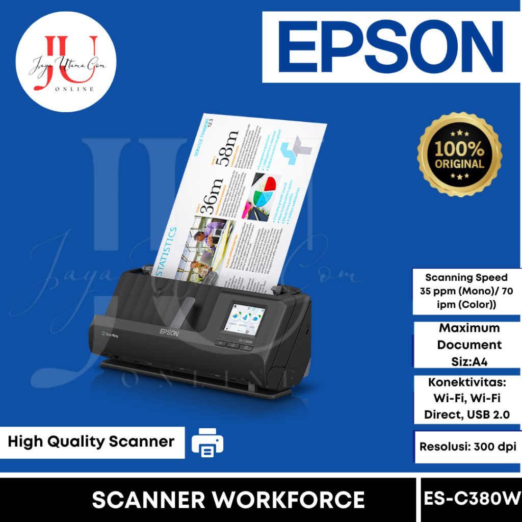 Jual Scanner Epson WorkForce ES-C380W Wifi Protable / Epson ES C380W ...