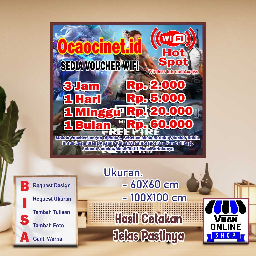 Jual Cetak Spanduk Banner List Harga Wifi Atau Hotspot | Shopee Indonesia
