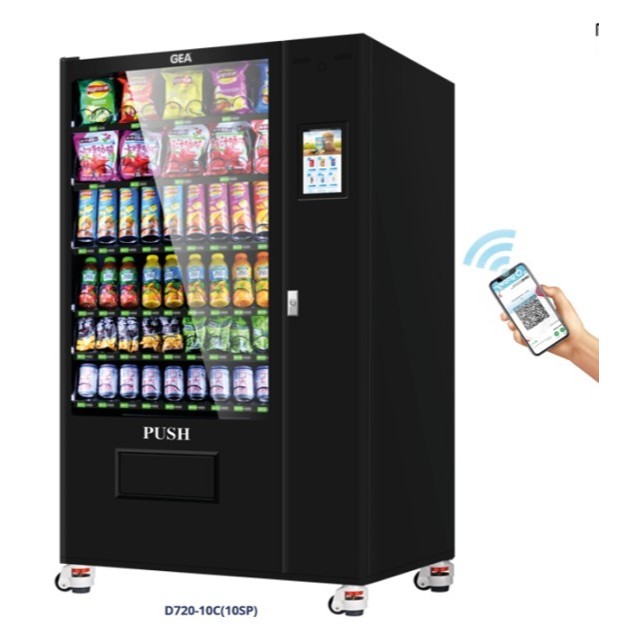 Jual Vending Machine QRIS Touch Screen Sistem Spiral GEA D720-10C (10SP ...
