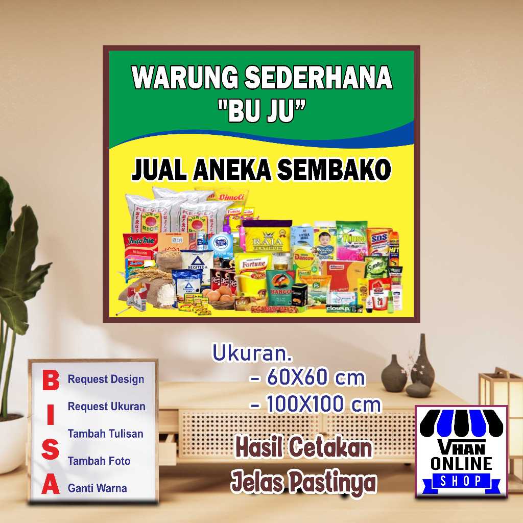 Jual Cetak Spanduk Banner Warung Sederhana atau Toko Sembako | Shopee Indonesia
