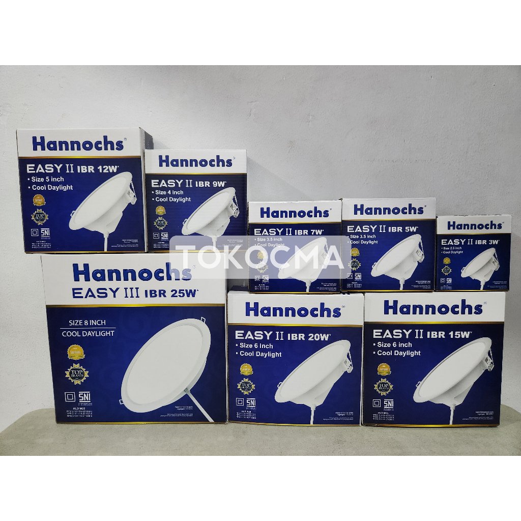 Jual Lampu LED Downlight Hannochs Easy II IBR Round Bulat 3w,5w,7w,9w,12w,15w,20w,25w ...