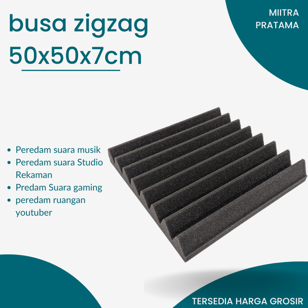 Jual Busa Peredam Suara Ruangan Zigzag (Wedge) Akustik Foam 50cm x 50 x ...