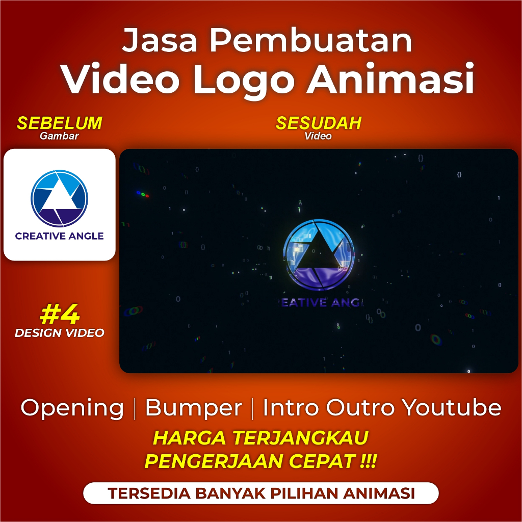 Jual Jasa Pembuatan Video Animasi Logo Opening Intro Outro Logo untuk Youtube Instagram Tiktok ...