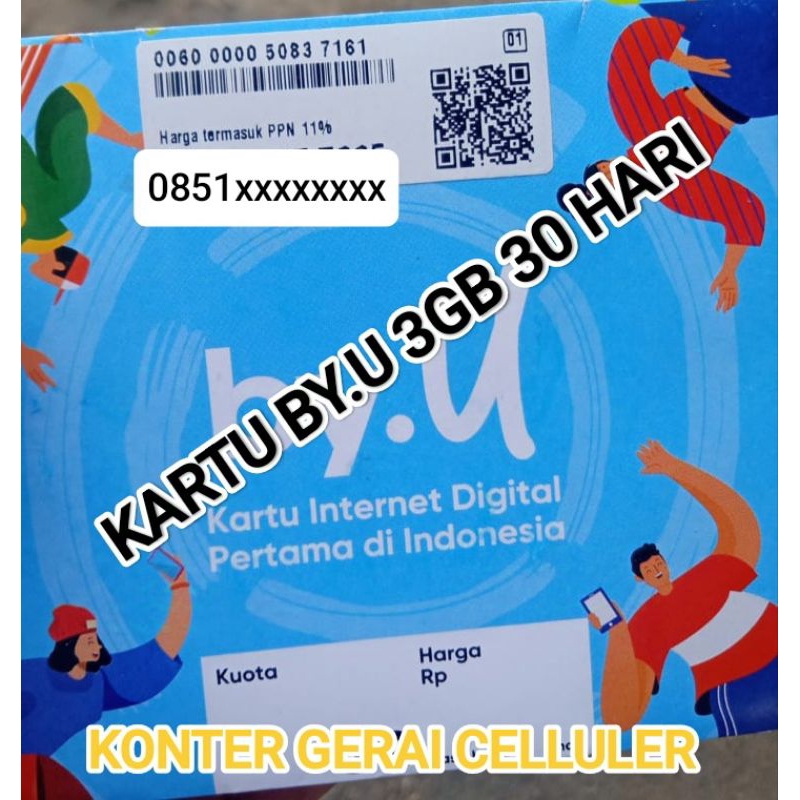 Jual KARTU BY.U 3GB 30 HARI | Shopee Indonesia