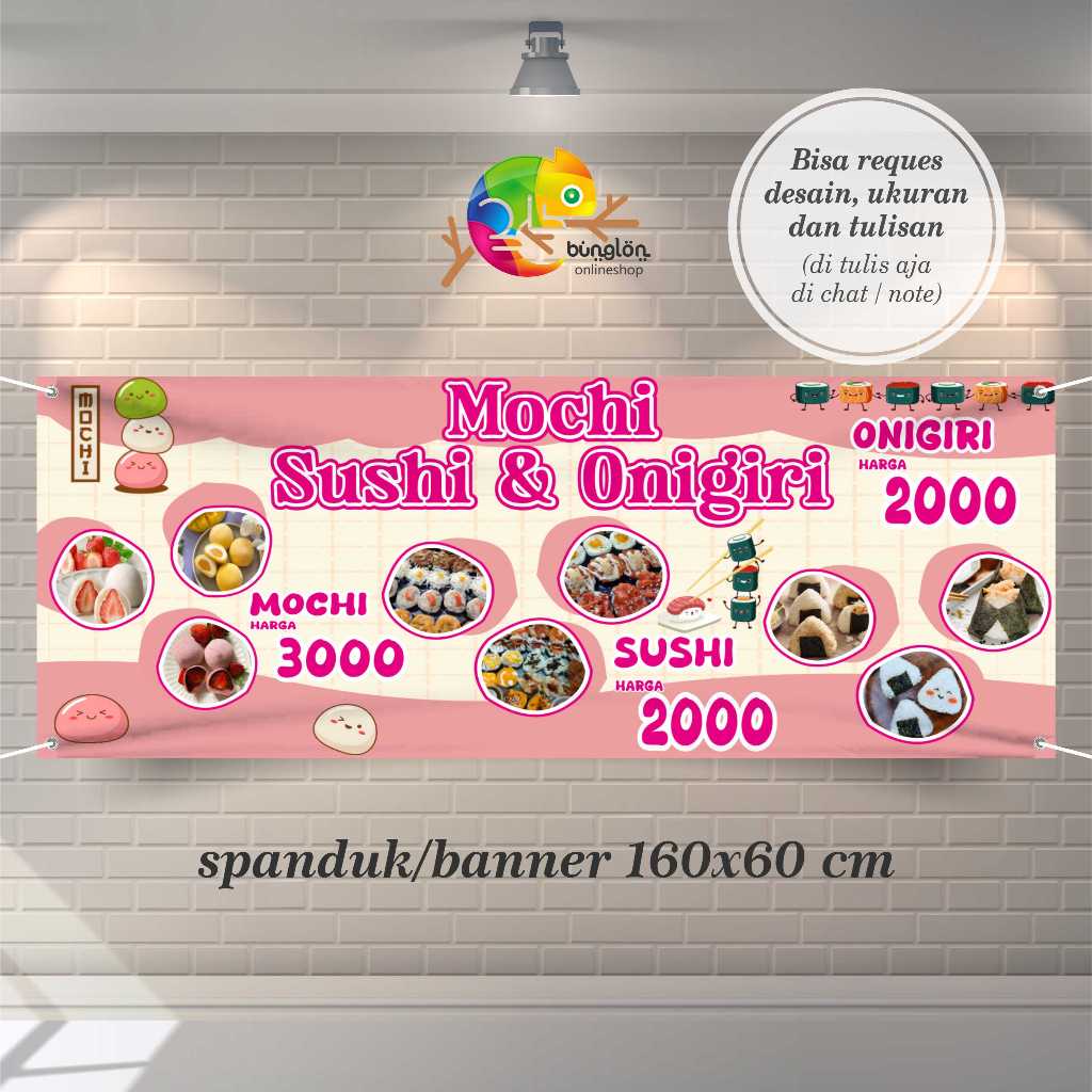 Jual CEtak Spanduk Banner Mochi, Sushi Dan Onigiri | Shopee Indonesia