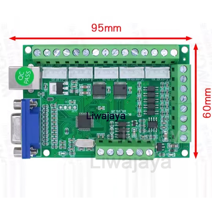 Jual MACH 3 MACH3 V3.25 USB CNC Controller 5 Axis 100Khz Breakout Board Motion Control Card ...