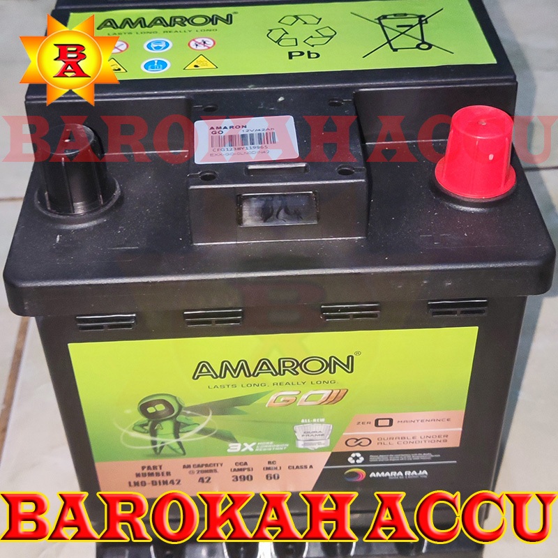 Jual AKI MOBIL AMARON GO LN0 - DIN 42 , 42 AH | Shopee Indonesia