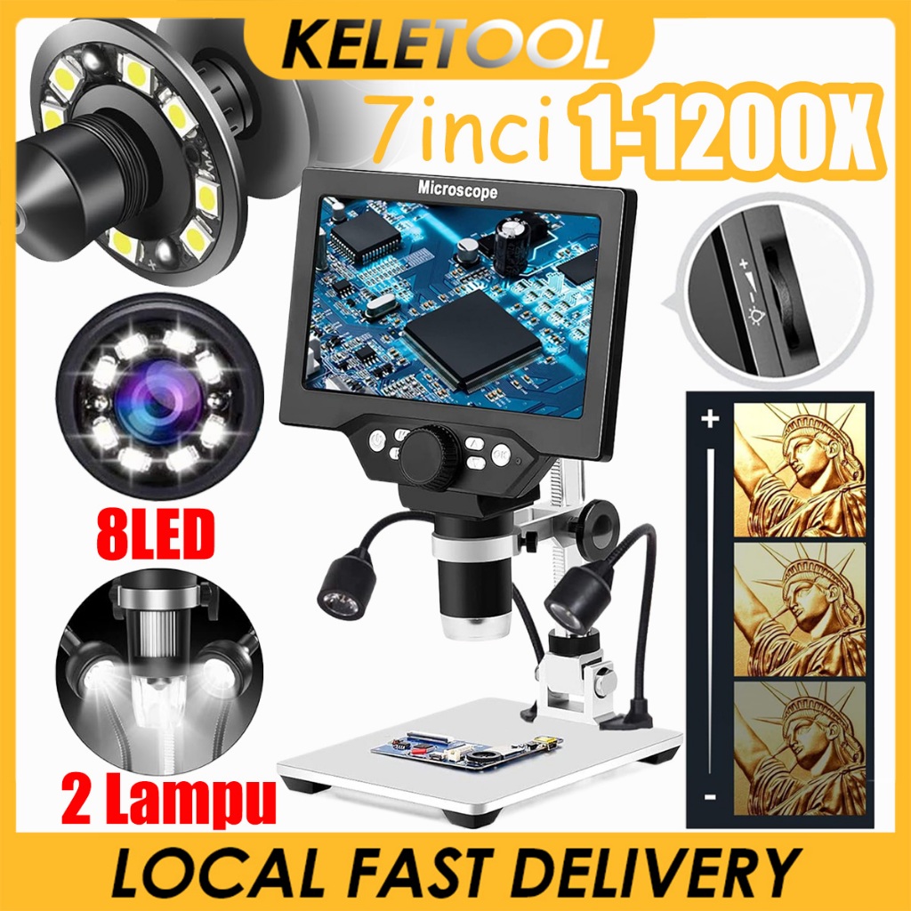 Jual 1-1200X Mikroskop Digital 7 Inch Microscope HP Digital Elektronik ...