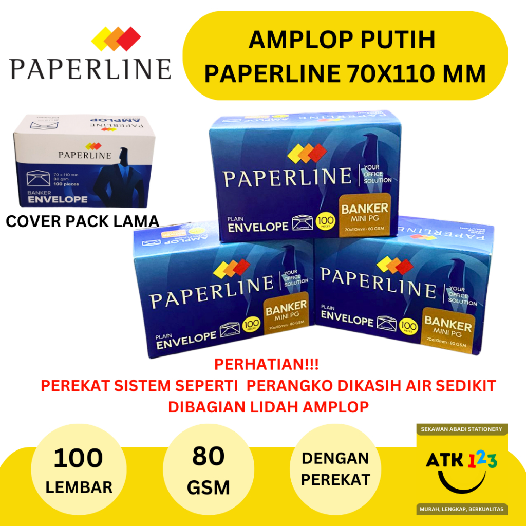Jual PAPERLINE Amplop Paperline Putih Kartu Nama KN Banker 70x110mm 80 ...