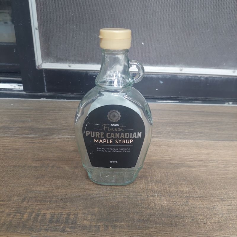 Jual BOTOL KACA BEKAS MAPLE joe SYRUP 250ml | Shopee Indonesia