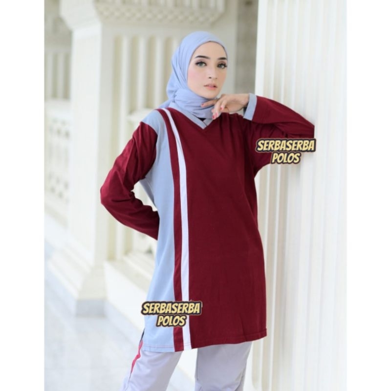Jual atasan olahraga muslimah tunik wanita/baju kaos olahraga muslim/baju olahraga muslimah ...