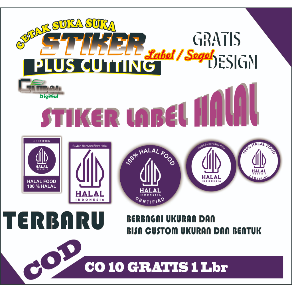 Jual Stiker Label Halal | Stiker Label Makanan Minuman Halal Bahan ...