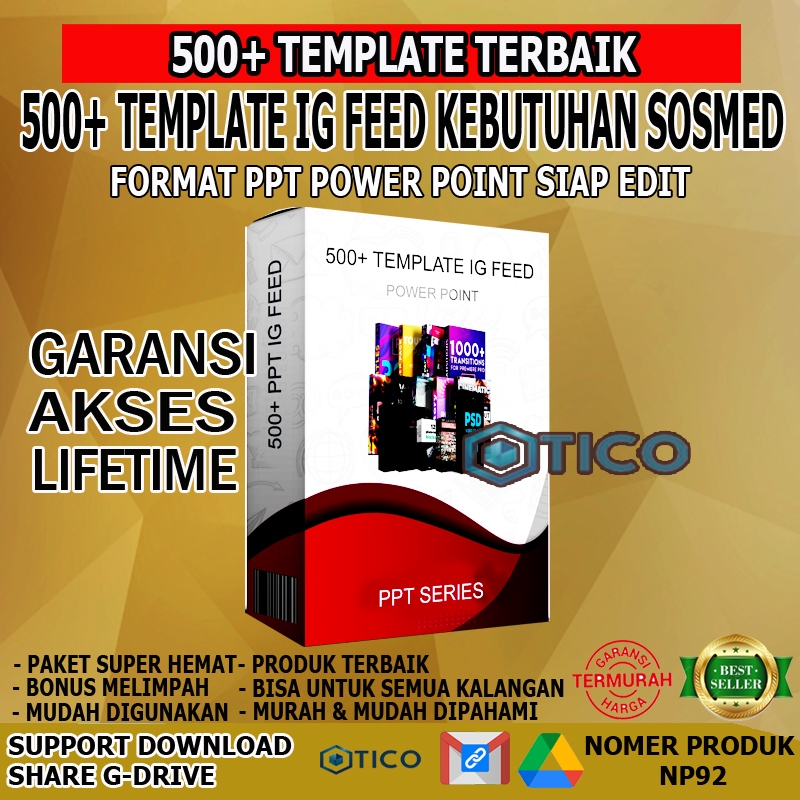 Jual Template 500+ PPT Desain untuk Sosial Media Feed Kebutuhan Promosi ...