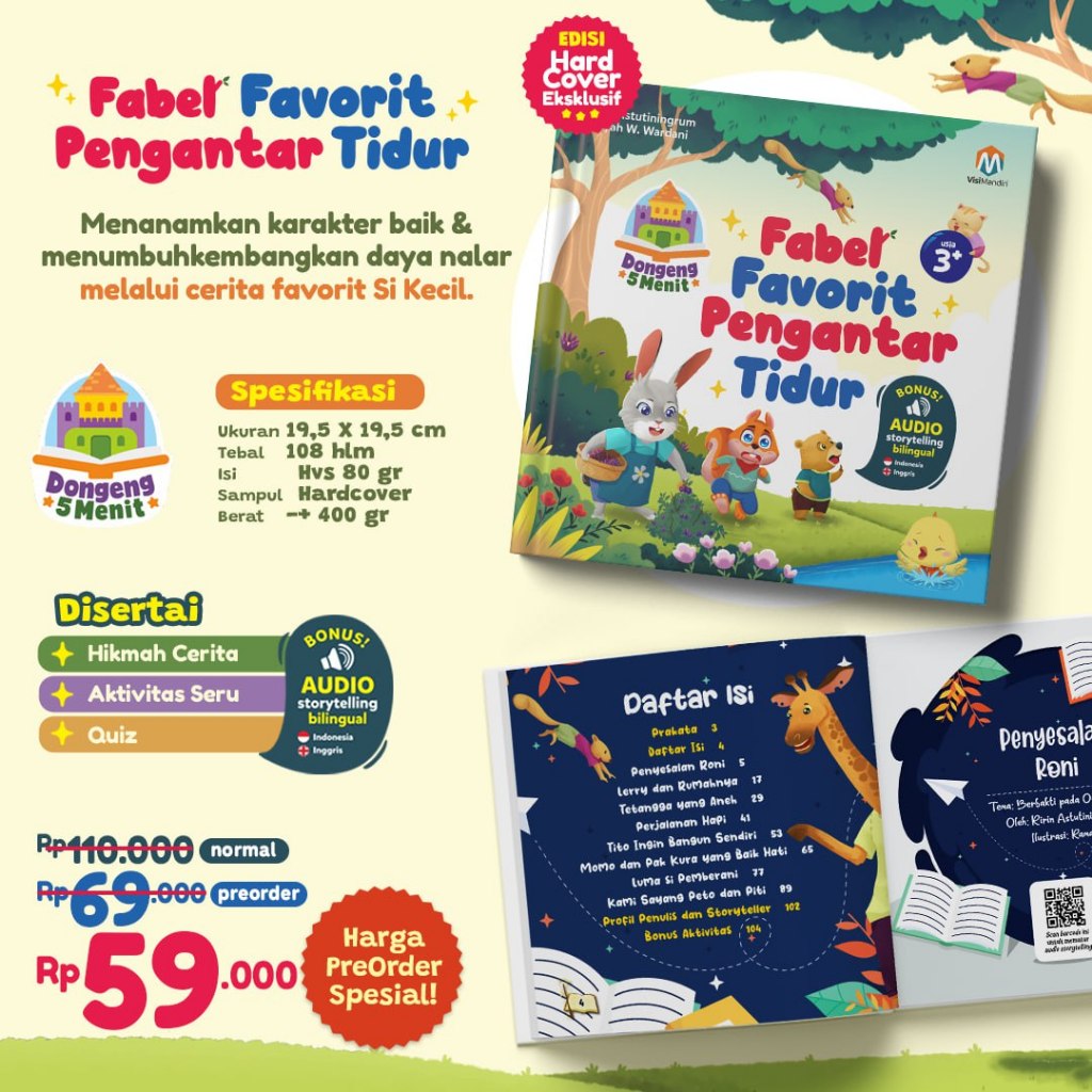 Jual Buku Dongeng Cerita Anak Bergambar Fabel Favorit Pegantar Tidur ...
