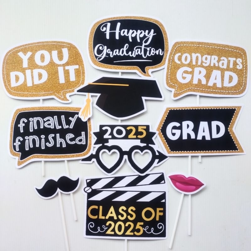 Jual GRADUATION WISUDA GRADGOLD 2025 8PCS Fun Props Photobooth Foto ...