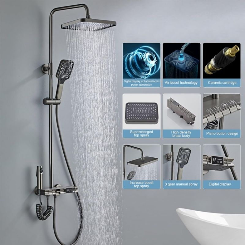 Jual shower column piano digital 90005 / shower tiang set panas dingin ...