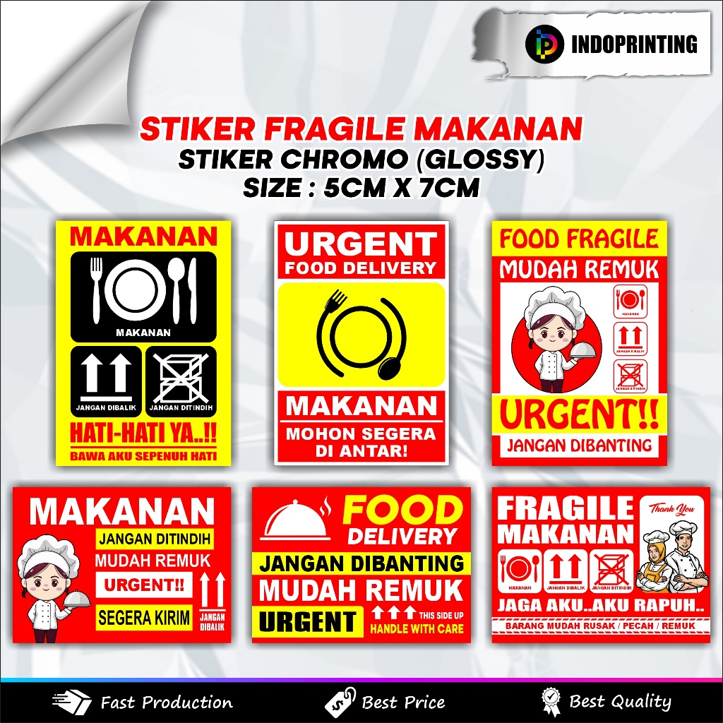 Jual STIKER FRAGILE MAKANAN (ISI 100 PCS) | Shopee Indonesia