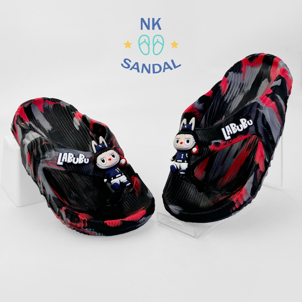 Jual Sandal labubu anak, Sandal jepit labubu anak ,Sandal Labubu doreng ...
