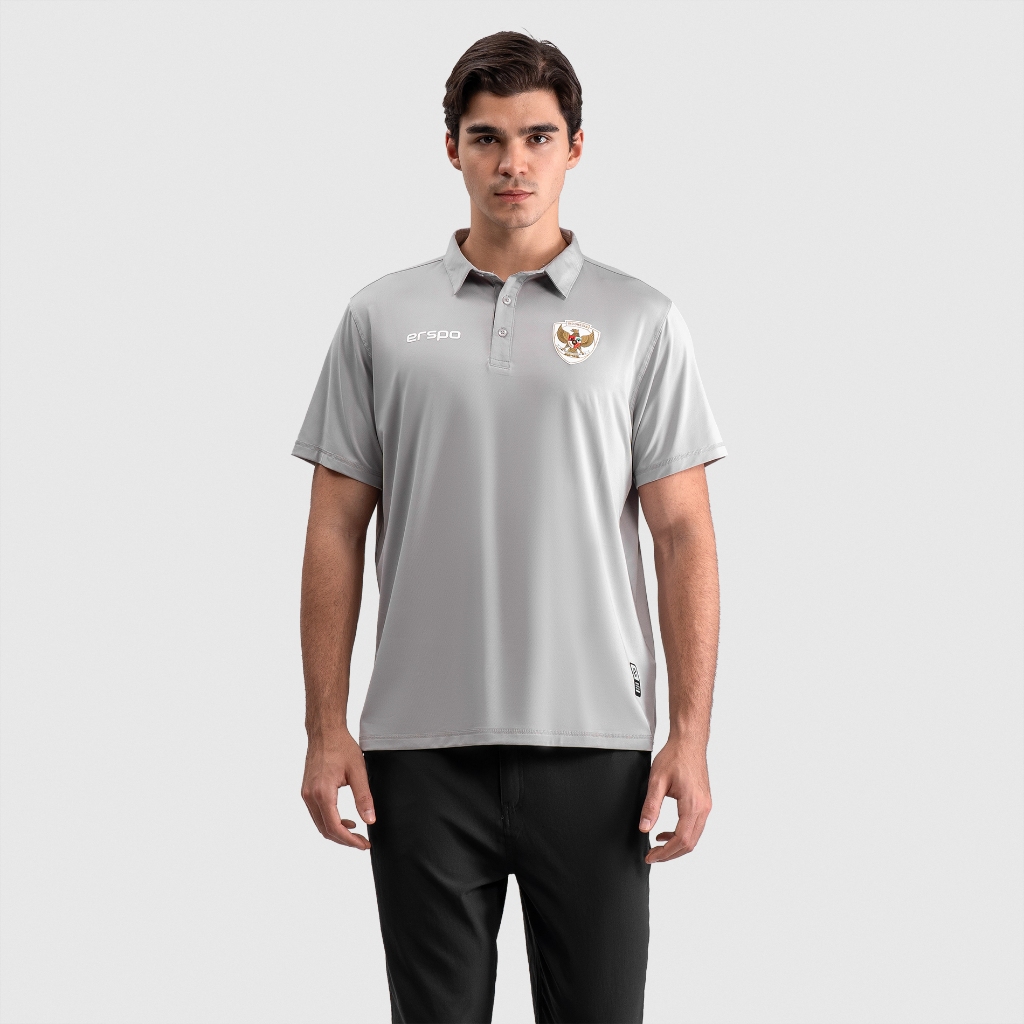 Jual Erspo Timnas Polo Shirt Light Grey | Shopee Indonesia