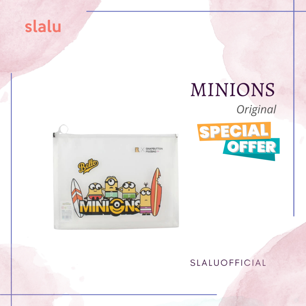 Jual File Bag AA Minions Minion A4 FILE BAG FILE KERTAS HVS PLASTIK TAHAN AIR | Shopee Indonesia