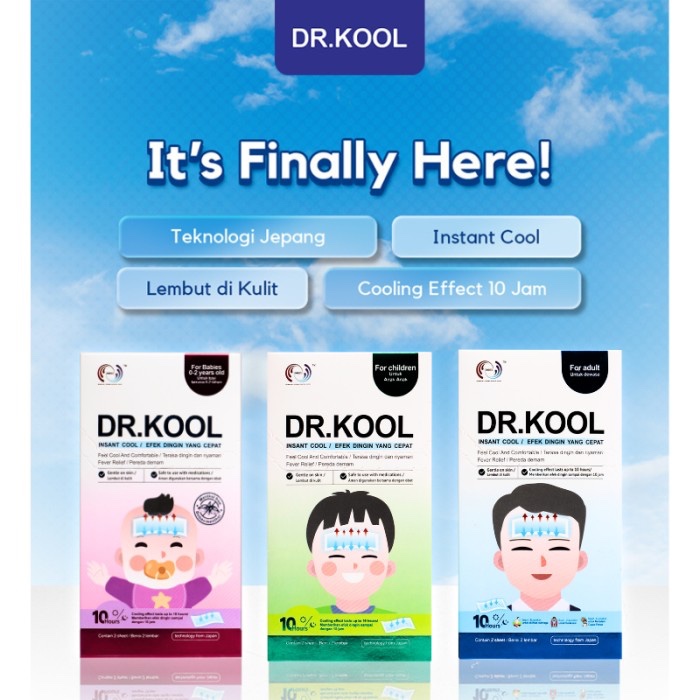 Jual DR.KOOL Kompres Penurun Panas Demam Bayi Anak Dewasa 1 Pack 2 Sct ...