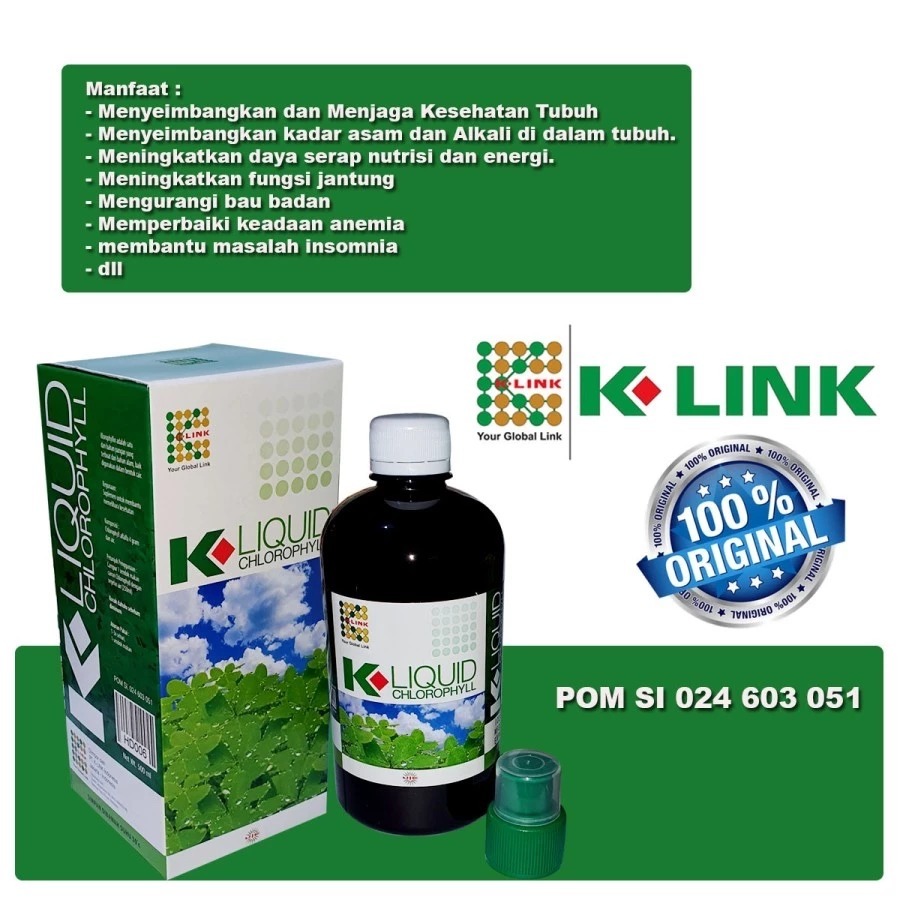 Jual K-LIQUID CHLOROPHYLL 500 ml ORIGINAL | K-LINKORIGINAL BPOM 500ML ...