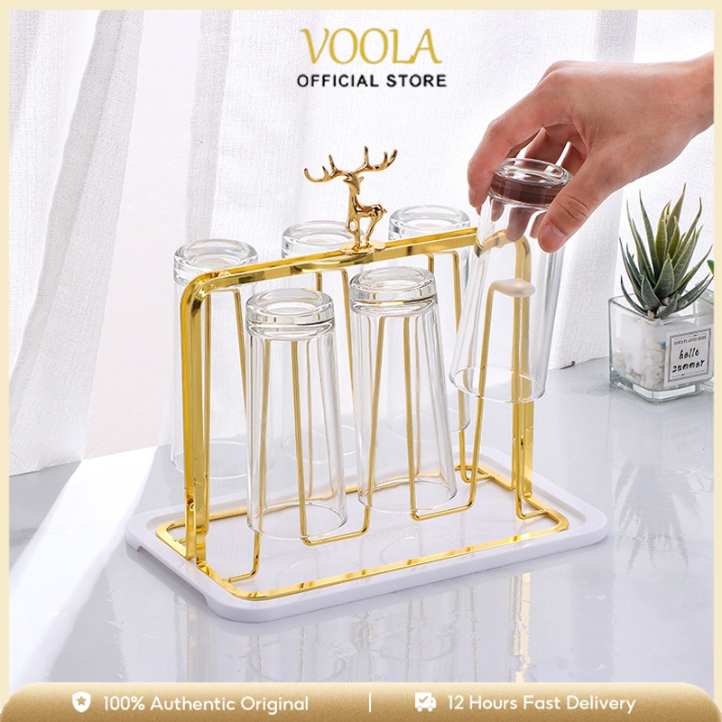 Jual VOOLA Tempat Gelas Rak Gelas Gantungan Gelas Rak Cangkir Stainless ...