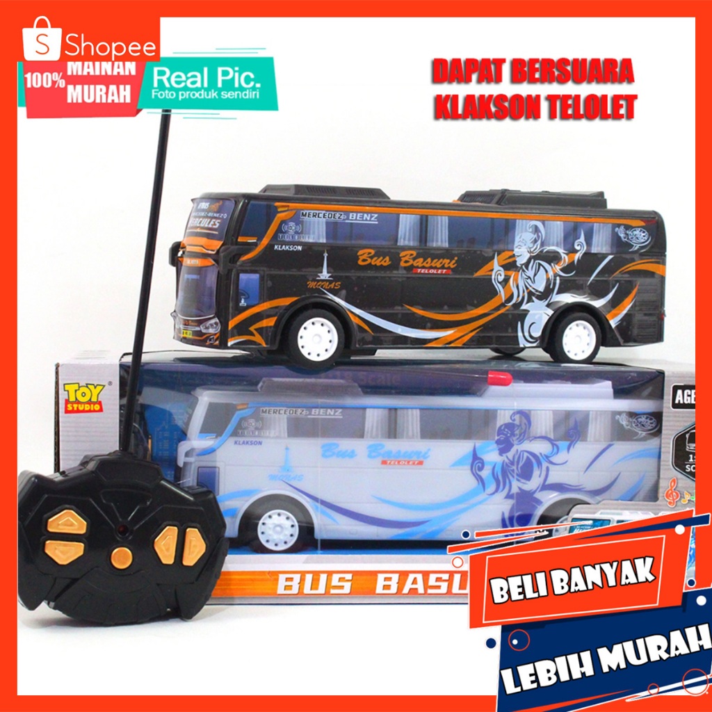 Jual MAINAN RC BUS BASURI JET BUS HERCULES NO.6176D MOBIL BUS PULANG ...