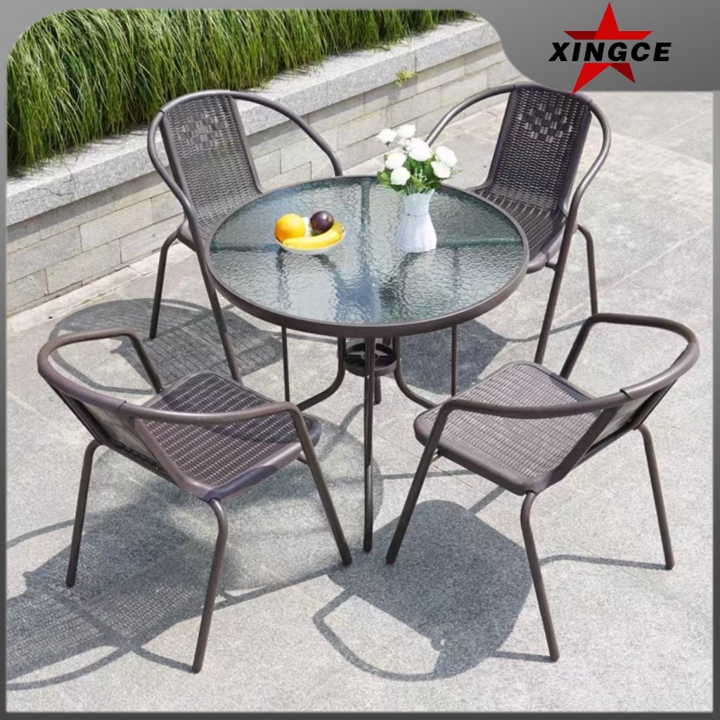 Jual Meja kaca taman balkon kedai teh susu meja kaca tempered meja besi ...