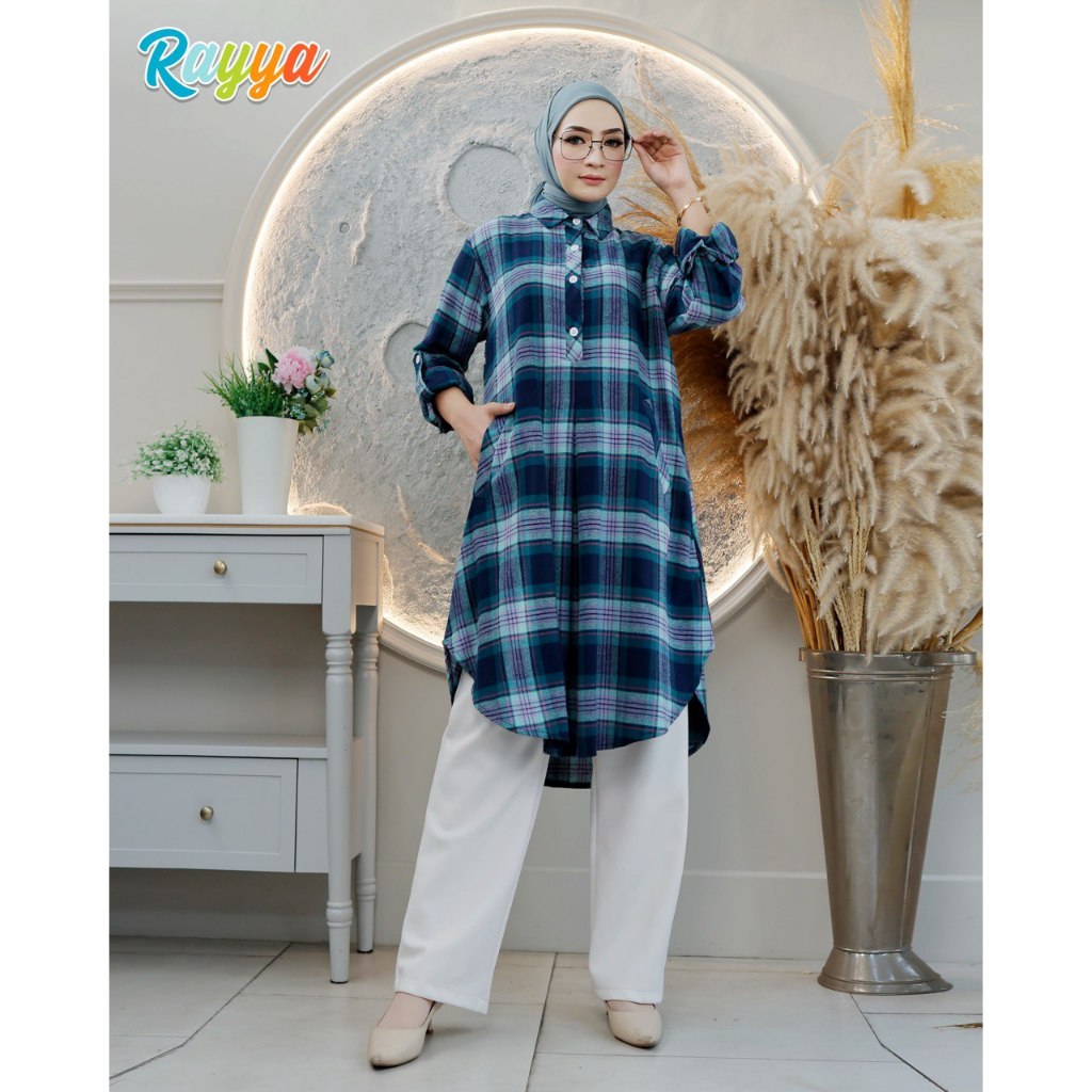 Jual Midi Flanel Model D Long Tunik buat Atasan Muslim Wanita Dewasa ...
