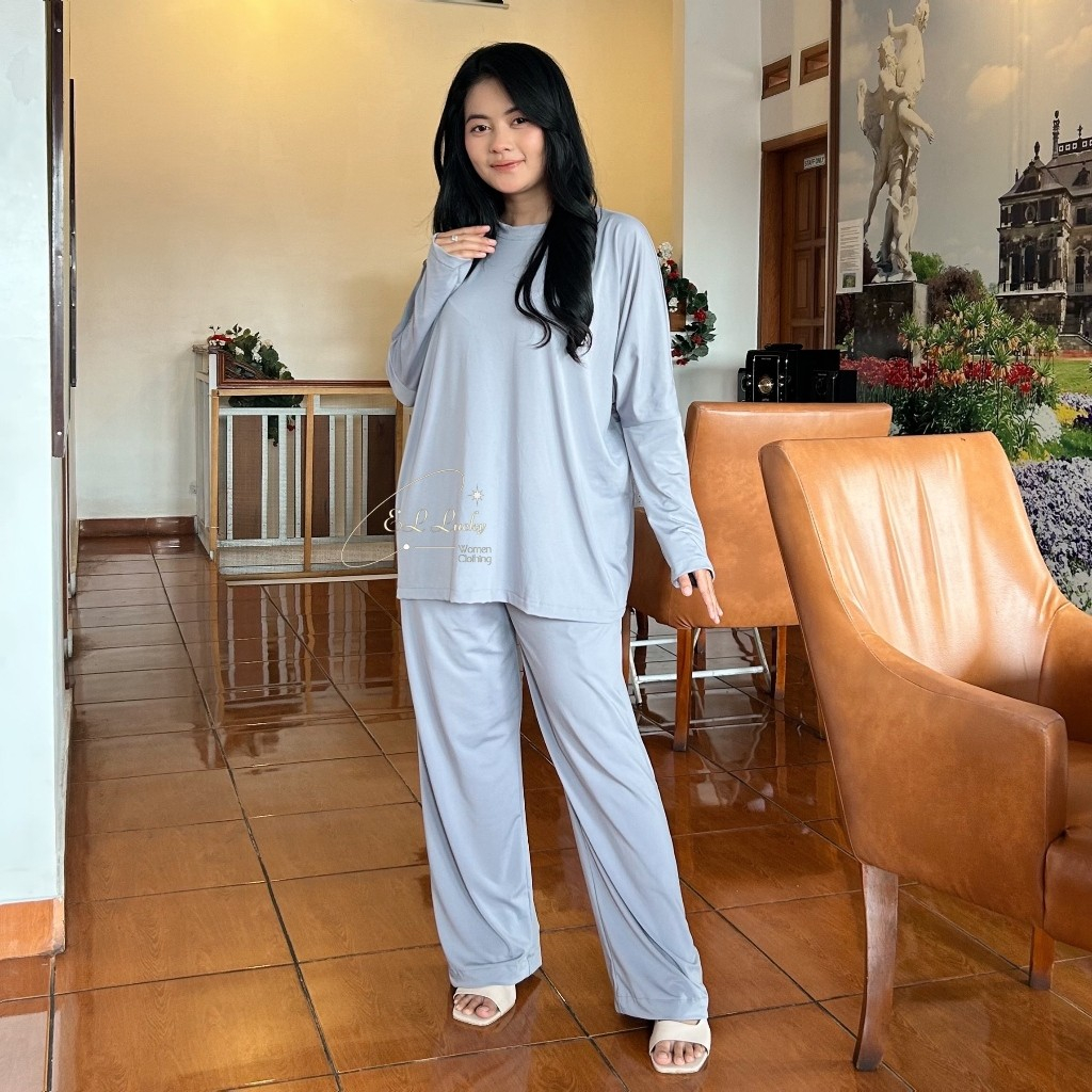Jual EL Lucky - Luna Set Basic Setelan Batwing Jersey | Oneset Jersey ...