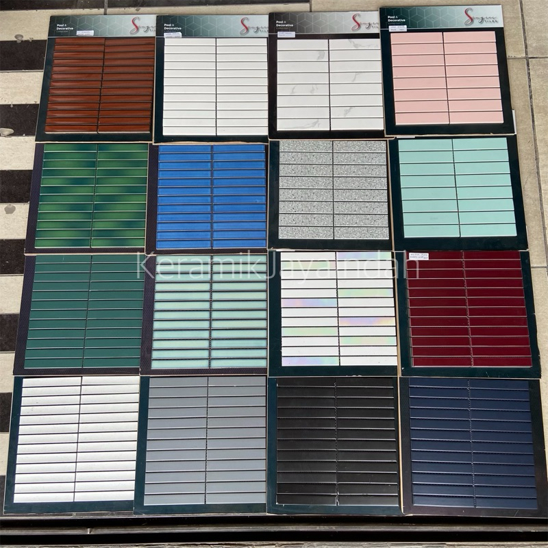 Jual SINGRES SIN GRES KERAMIK MOZAIK TILE LONG STRIP POTTERY STRIPE ...