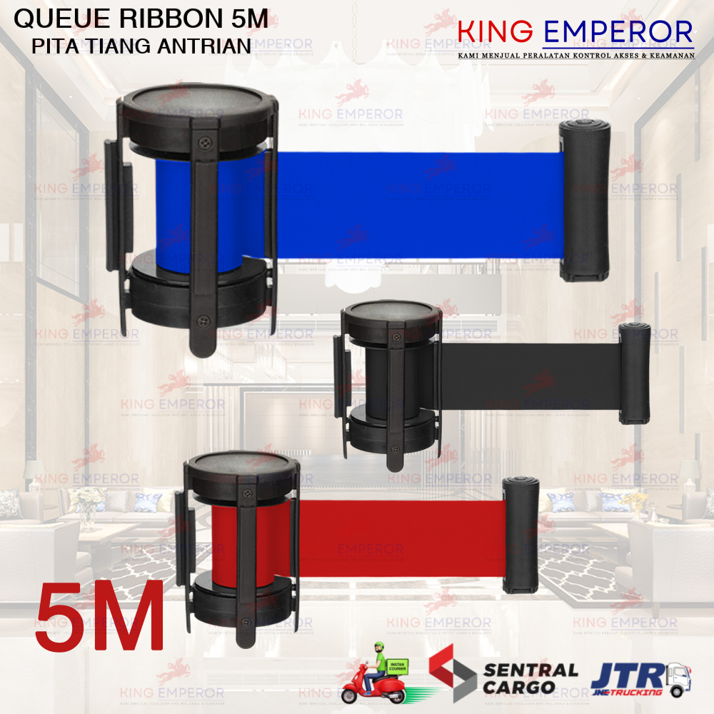 Jual Pita Tiang Antrian 5M PVC Nilon / Queue Ribbon 5M | Shopee Indonesia