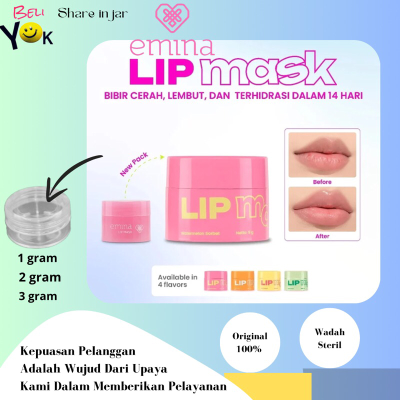 Jual Emina Lip Mask - Masker Perawatan Bibir Lembab, High-Moisture Tech ...