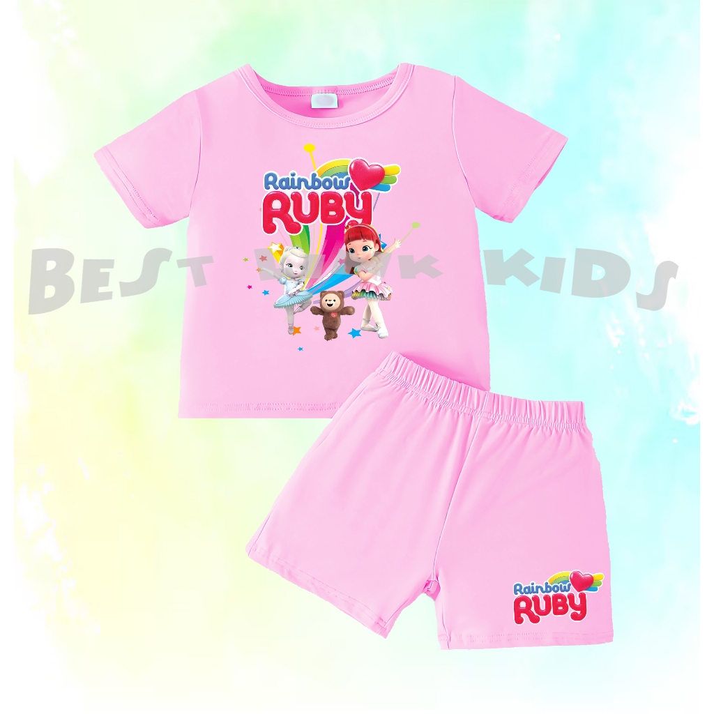 Jual Baju Setelan Anak Costum Rainbow Ruby Princess Choco Ruby Karakter | Shopee Indonesia