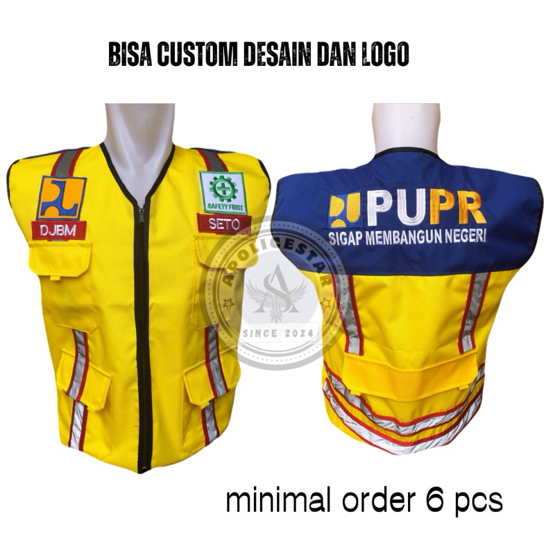 Jual Rompi dinas PU / PUPR Safety proyek kerja lapangan bahan drill ...