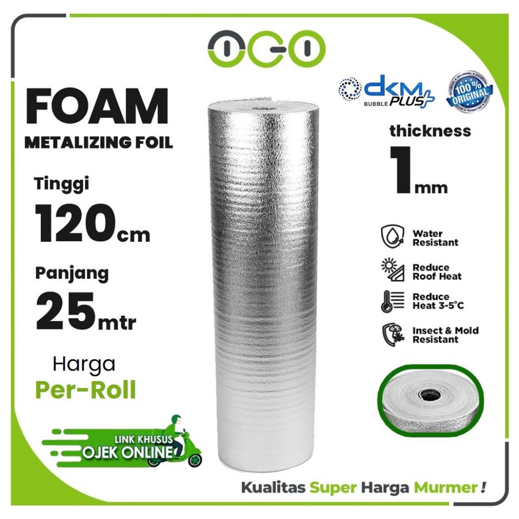 Jual Peredam Panas Atap Rumah DKM Roll 120cm x 25meter Tebal 1mm Bubble ...