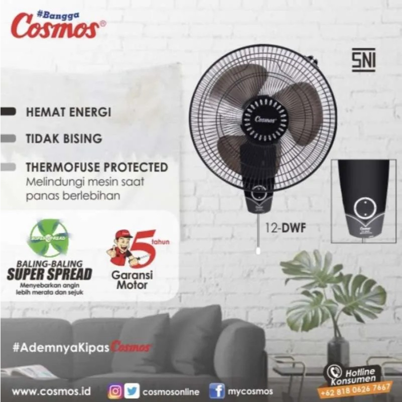Jual KIPAS ANGIN DINDING WALL FAN COSMOS 12" 12 DWF | Shopee Indonesia