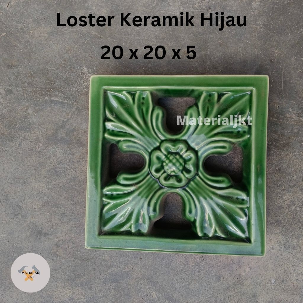 Jual Loster Keramik Ijo Hijau Roster Bunga Daon DaunLubang angin Jalusi ...