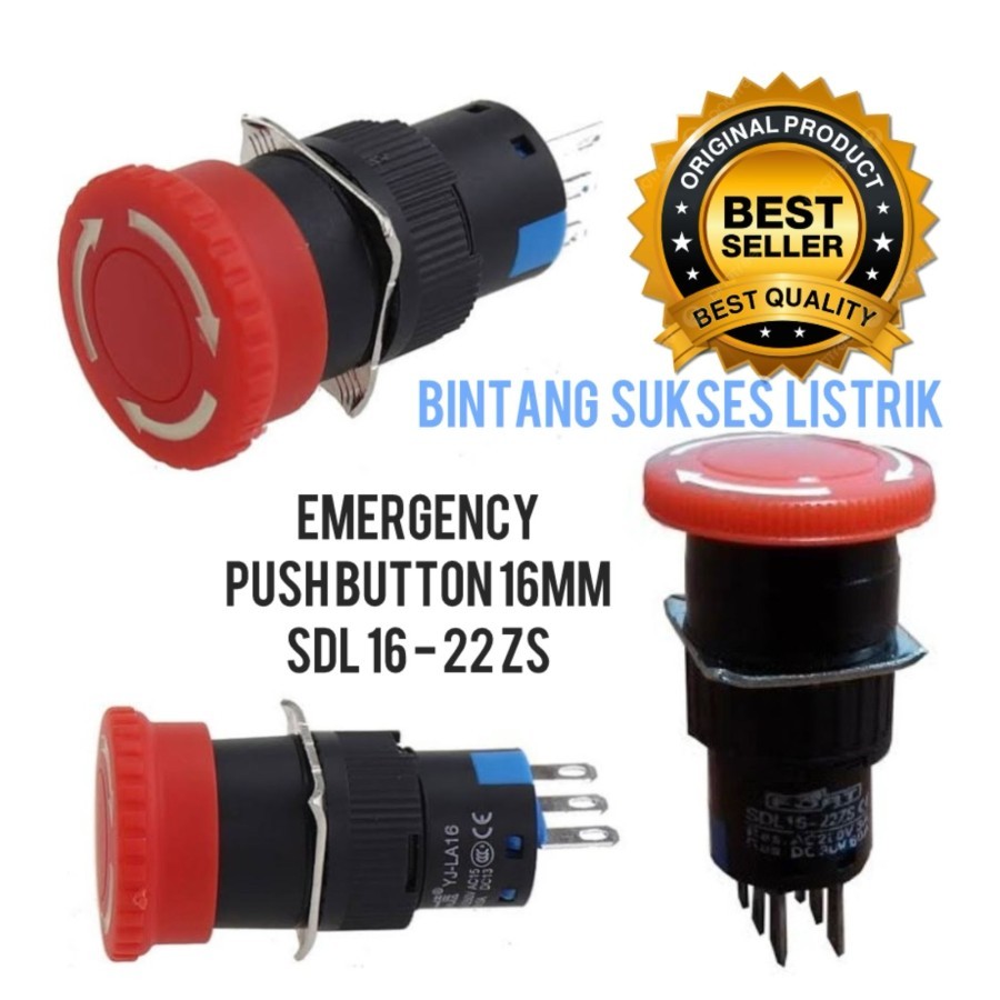 Jual BEST SELLER Emergency Push Button SDL16-22ZS / emergensi pus buton ...