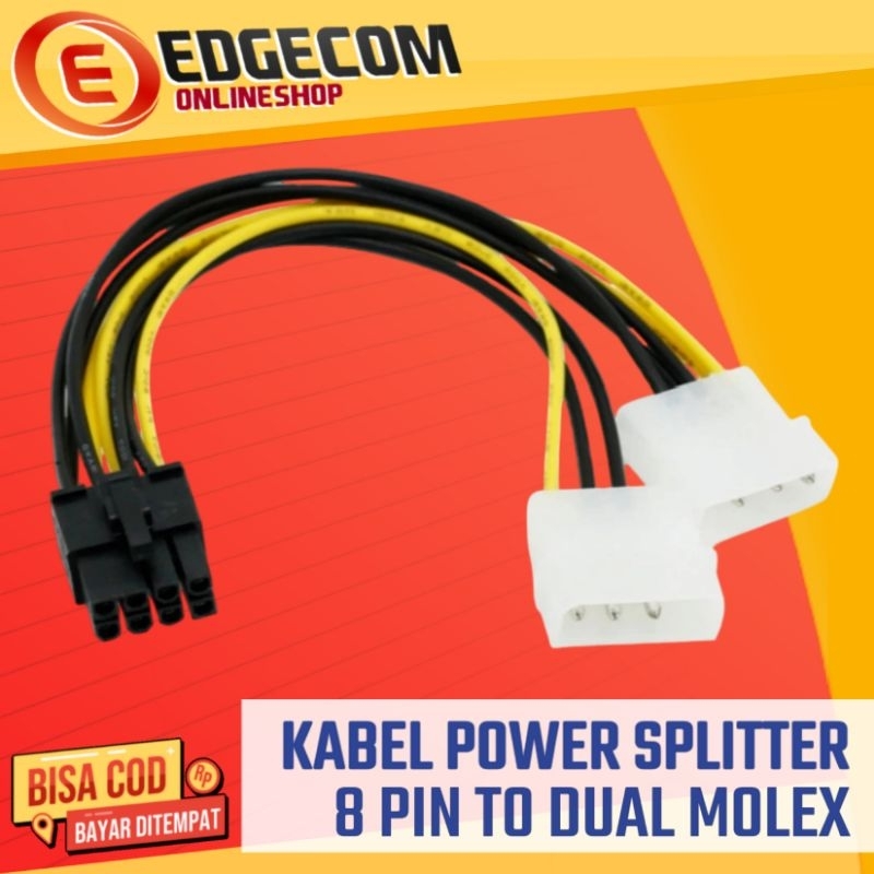 Jual Kabel PCIE Power 8 PIN to Splitter 2 Molex power VGA PCI E ...